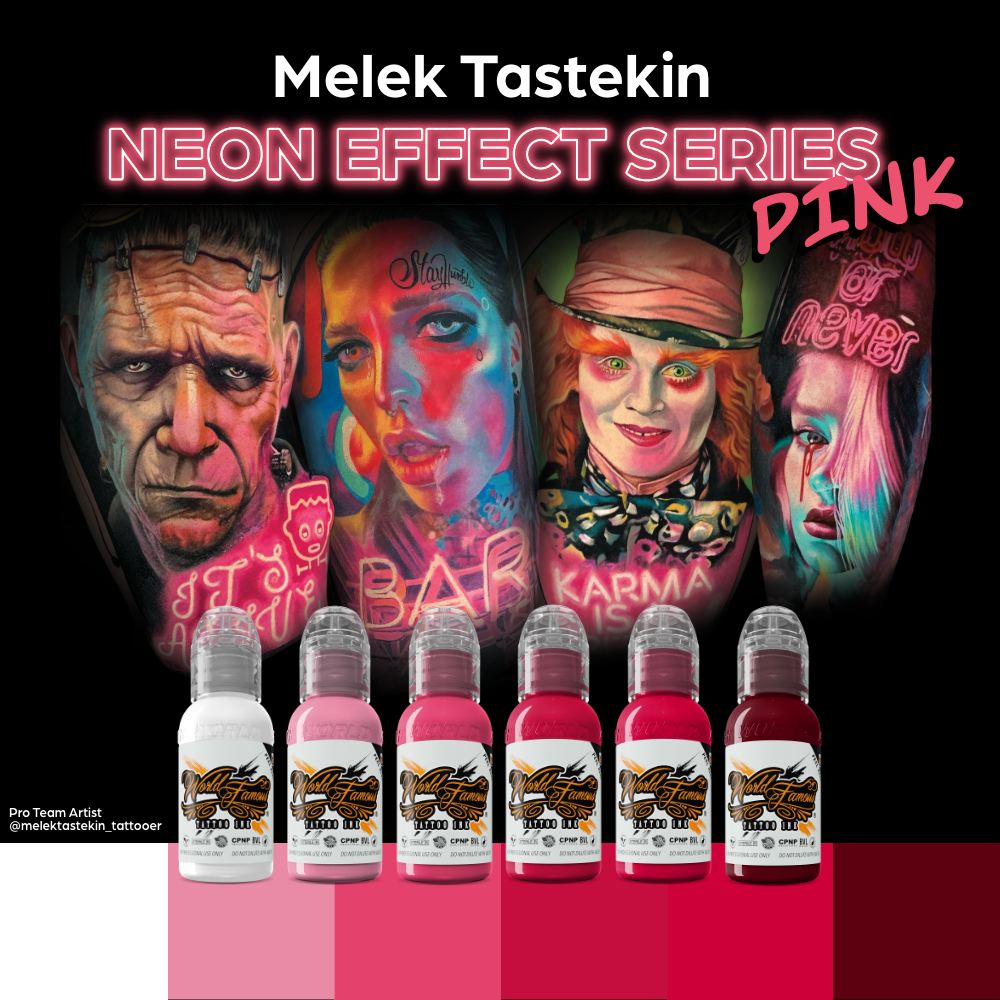 Melek Tastekin Pink Neon Effect Series – World Famous Tattoo Ink