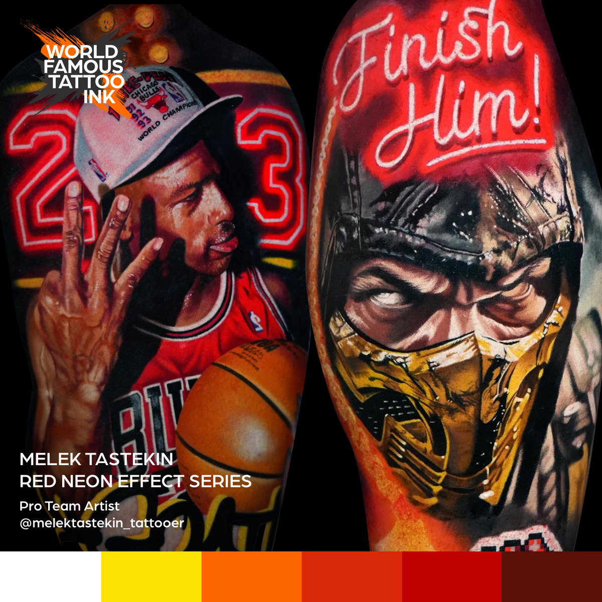 Melek Tastekin Red Neon Effect Series – World Famous Tattoo Ink