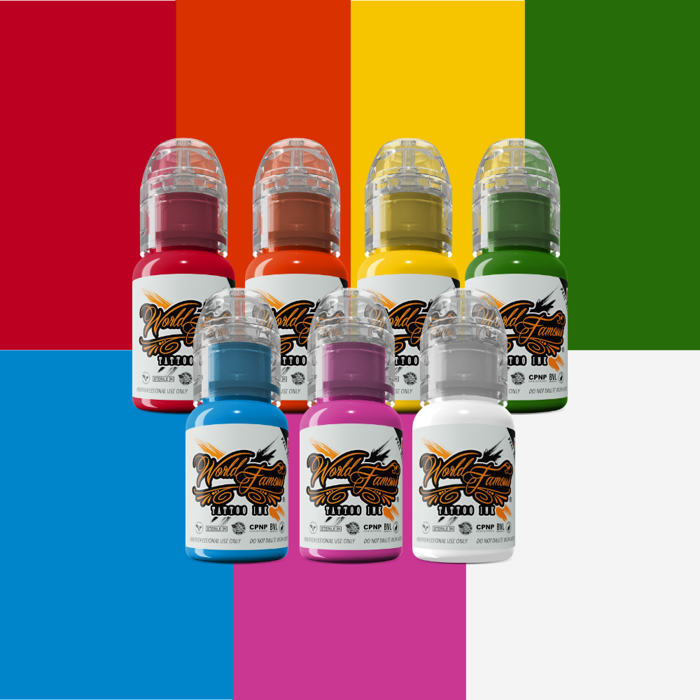 World Famous 7 Color Simple Set | World Famous Tattoo Ink