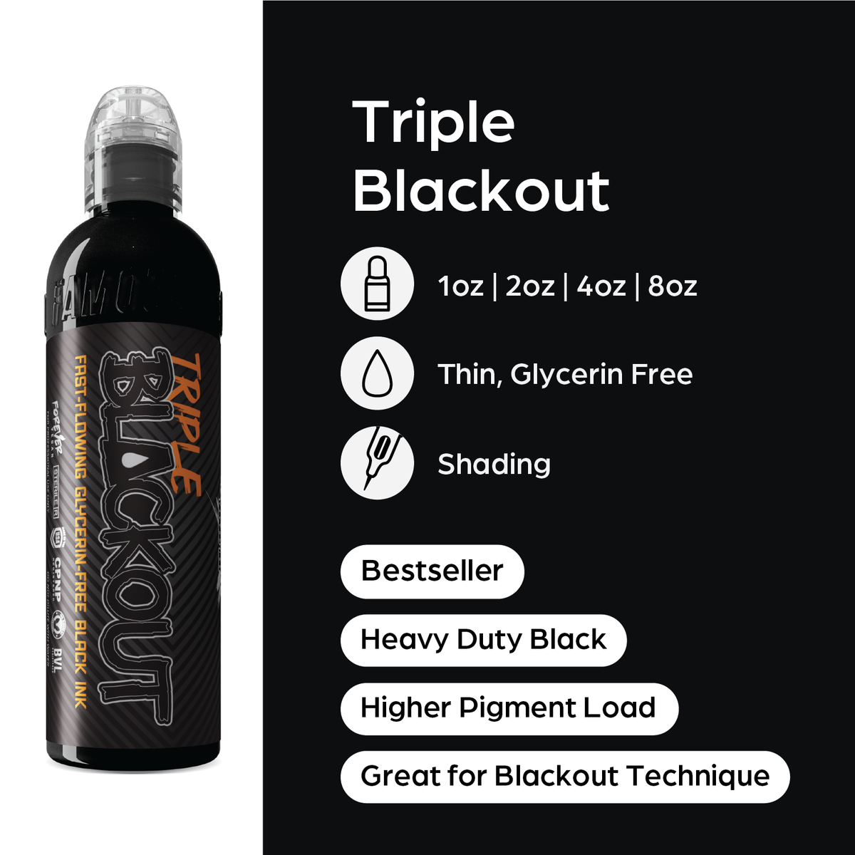 Triple Blackout | World Famous Tattoo Ink