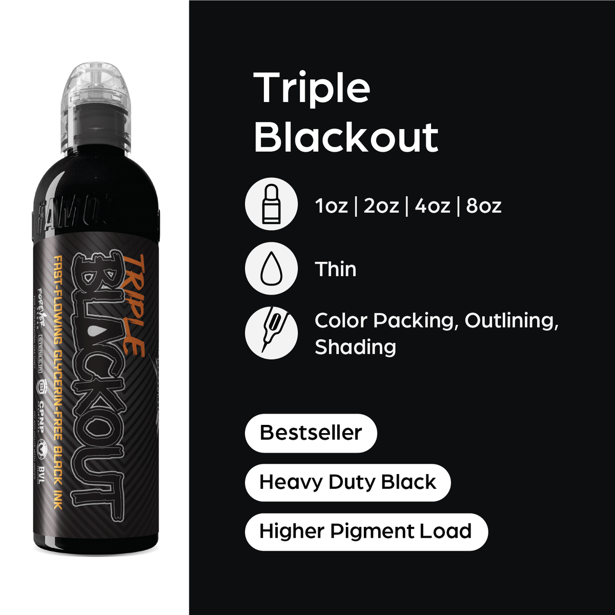 Triple Blackout | World Famous Tattoo Ink