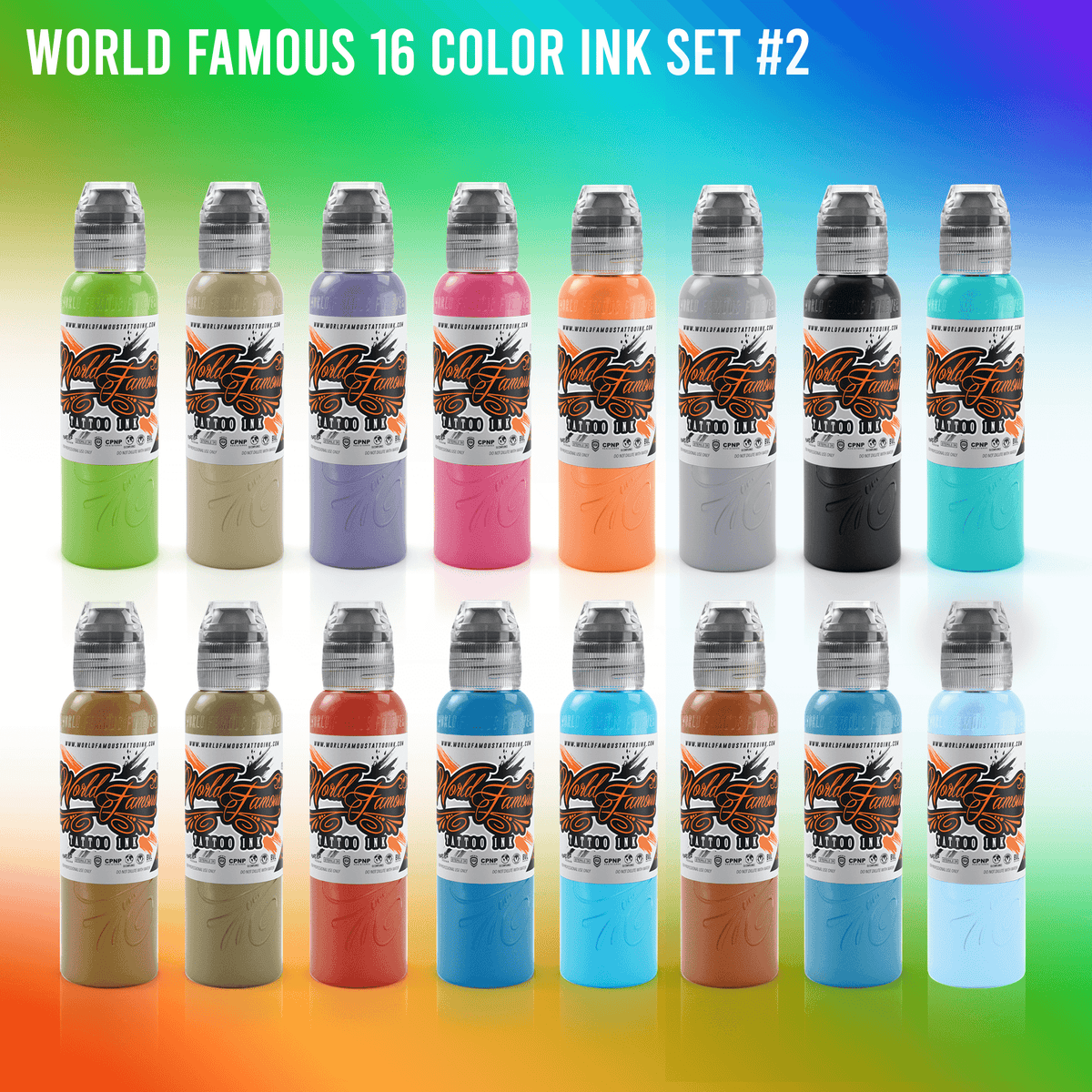 World Famous 16 Color Ink Set #2 | World Famous Tattoo Ink