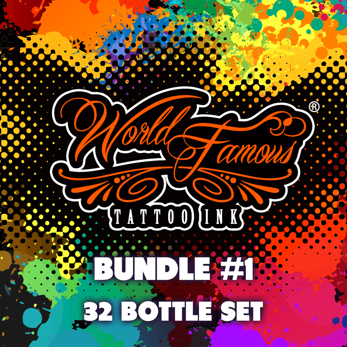 World Famous 32 bottle Color Set - 1oz | World Famous Tattoo Ink